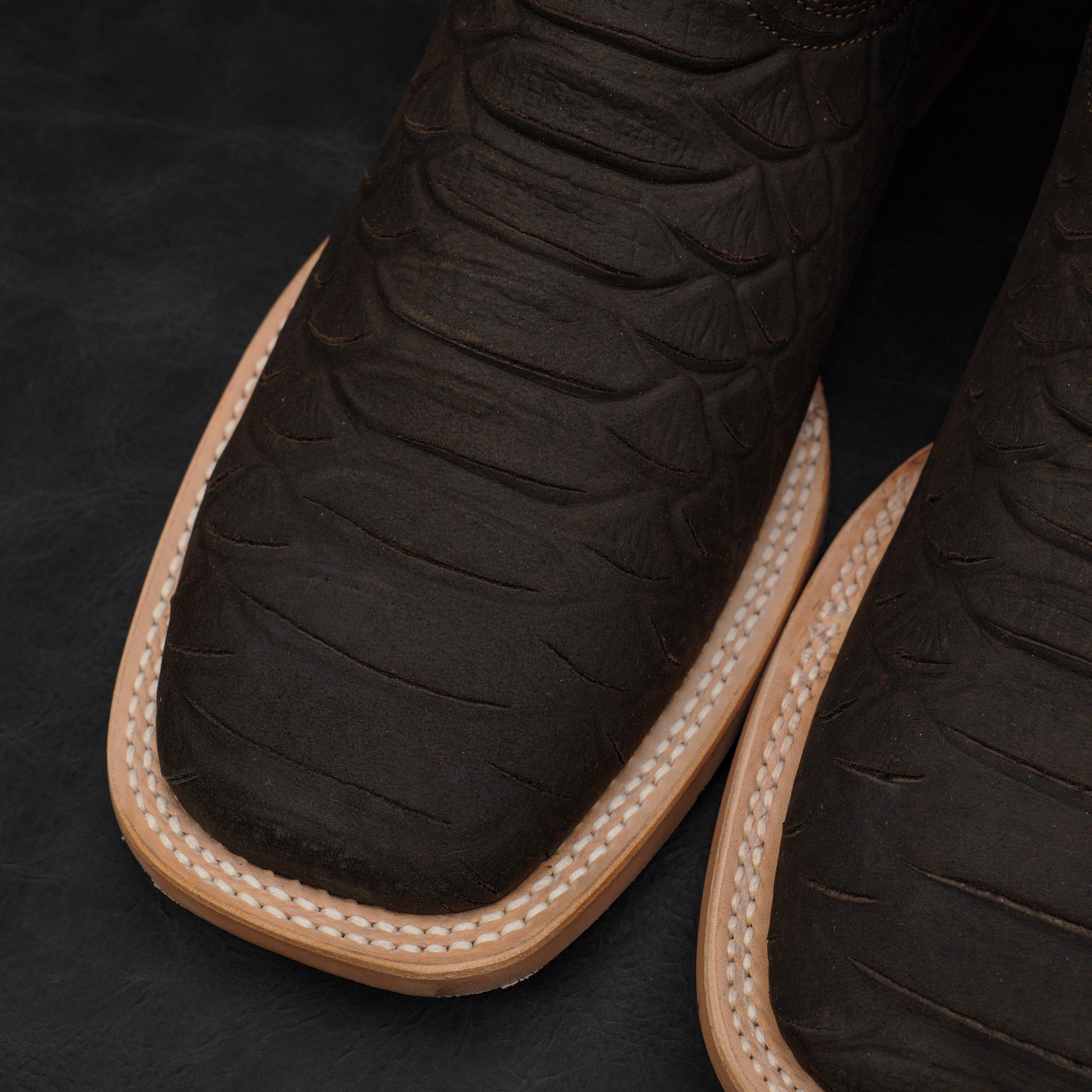 Matte Brown Giant Python - Square Toe - Alfa Western WearAlfa Western Wear