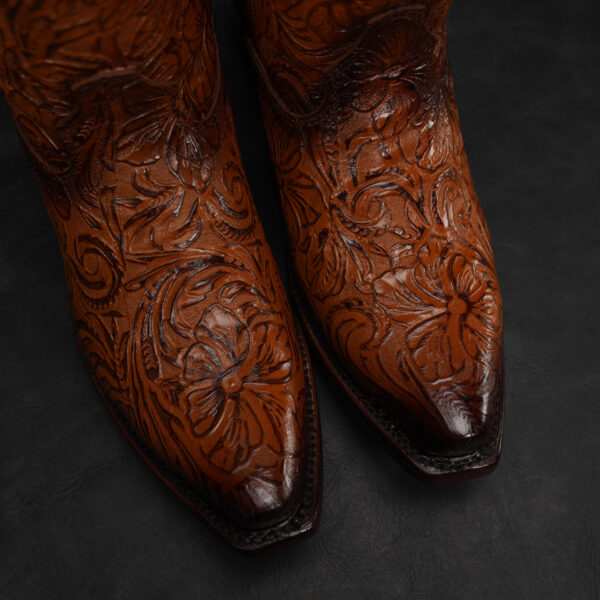 “Charlotte” Honey Hand Tooled – Snip Toe – Alfa Western Wear