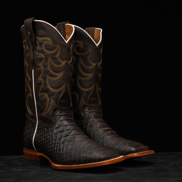 Brown Giant Python – Square Toe – Alfa Western Wear