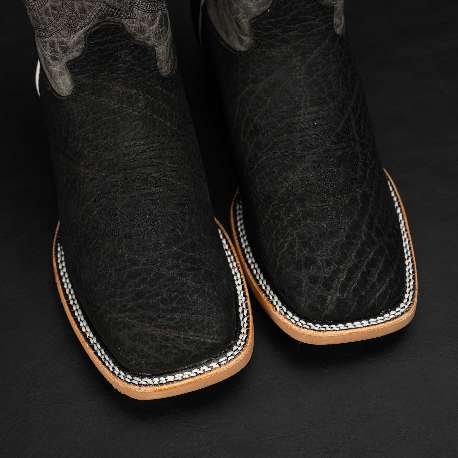 Black Bull Neck - Square Toe - Alfa Western WearAlfa Western Wear